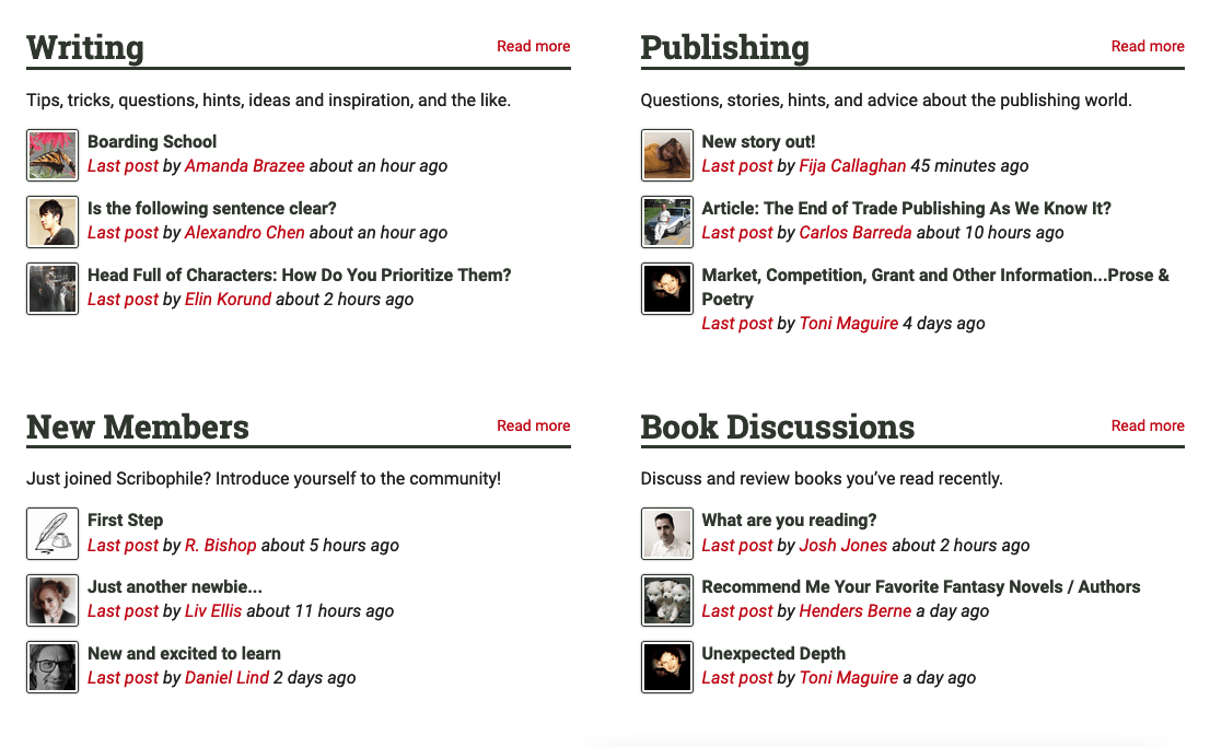 Scribophile: Feedback Community for Writers